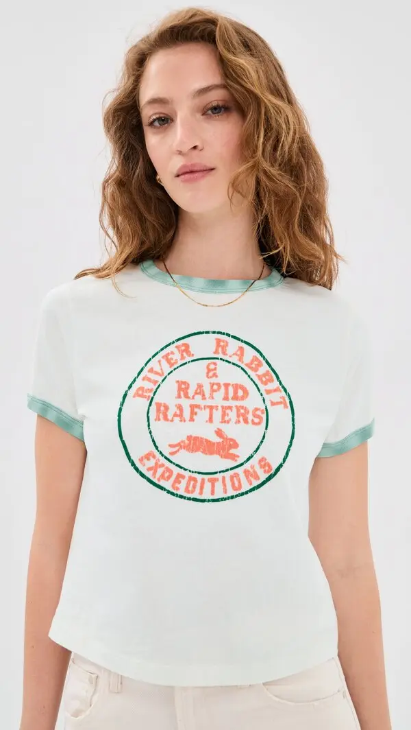 MOTHER The Itty Bitty Ringer Tee With Tie-dye Trim - River Rabbit