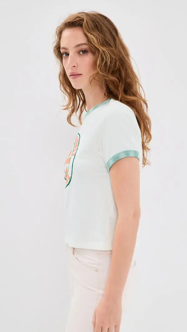 MOTHER The Itty Bitty Ringer Tee With Tie-dye Trim - River Rabbit