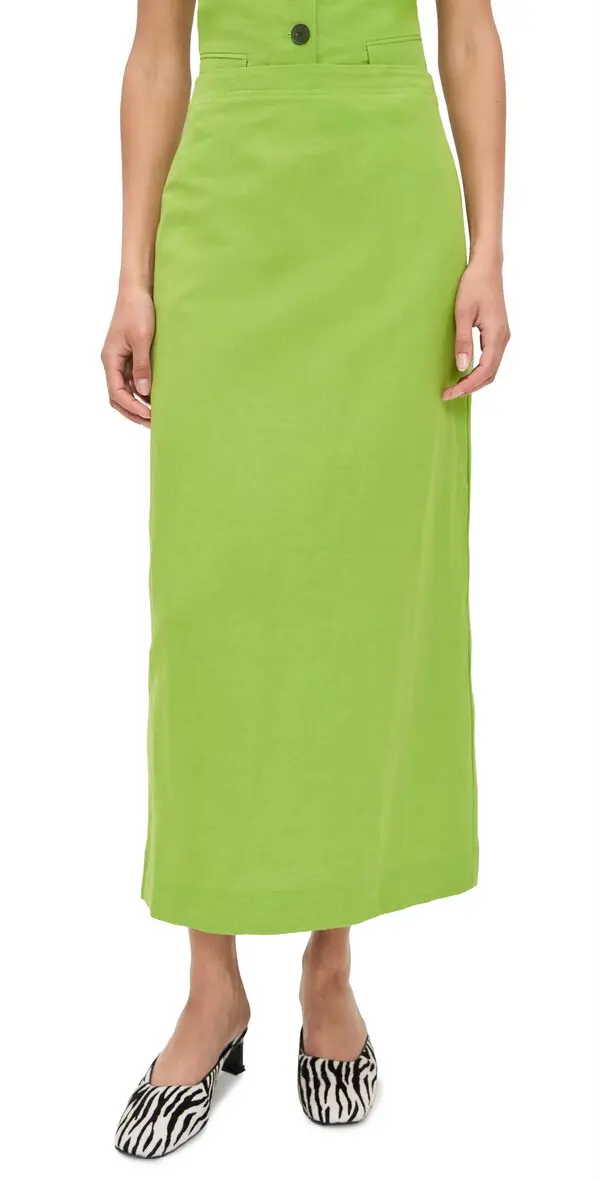 ALIGNE Mia Linen Blend Midi Skirt - Apple