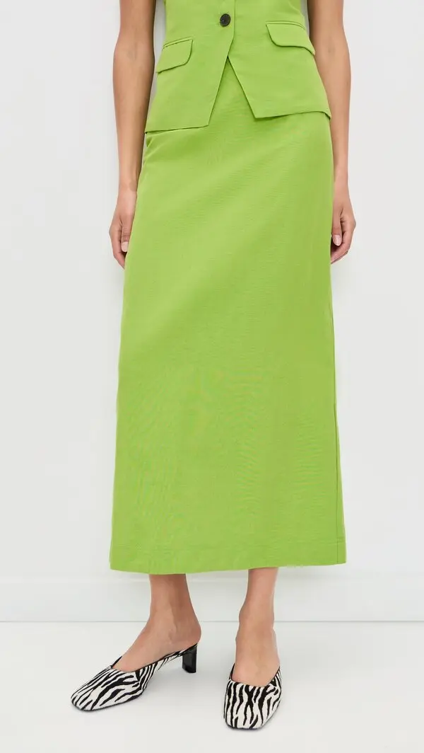 ALIGNE Mia Linen Blend Midi Skirt - Apple