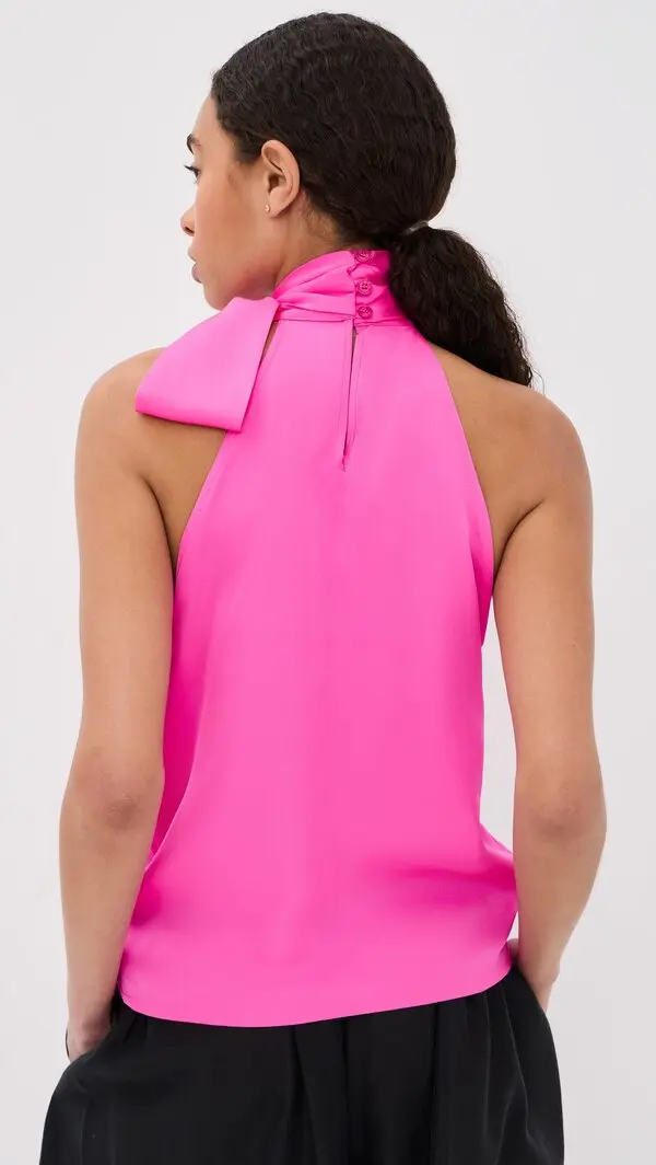 Françoise Halter Neck Silk Blouse - Pink