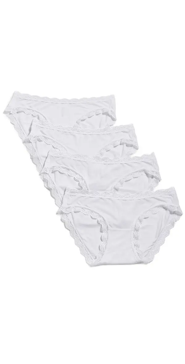 STRIPE & STARE Original Knicker Panties Four Pack - White