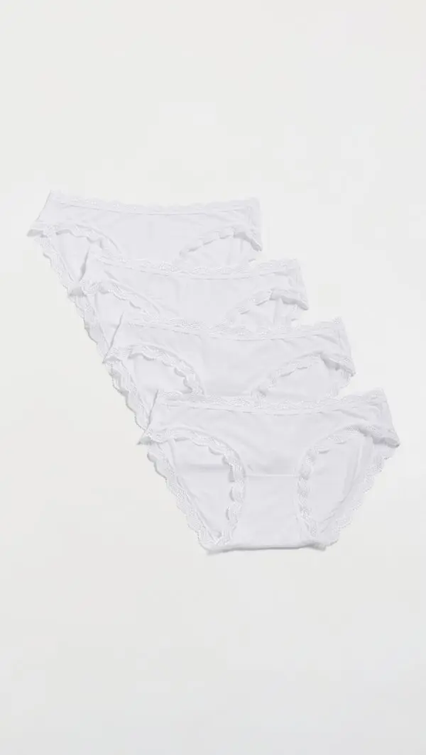 STRIPE & STARE Original Knicker Panties Four Pack - White