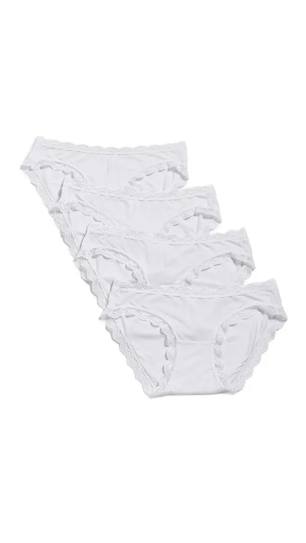 STRIPE & STARE Original Knicker Panties Four Pack - White