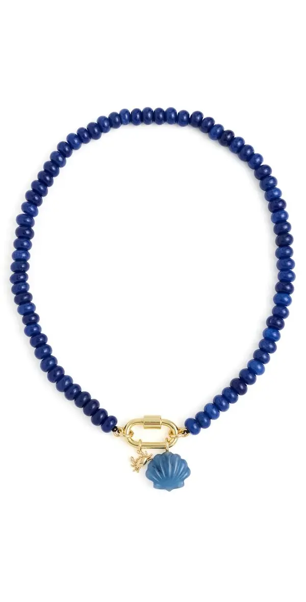 Madewell Beaded Charm Necklace With Carabiner Closure - Lapis