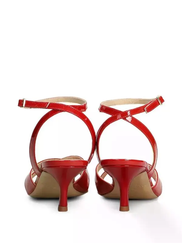 FABIO RUSCONI Patent Crossover Strap Sandals - Red