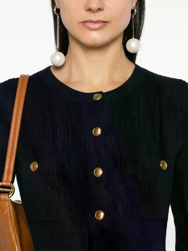 Chloé Long Fitted Ribbed Knit Cardigan
