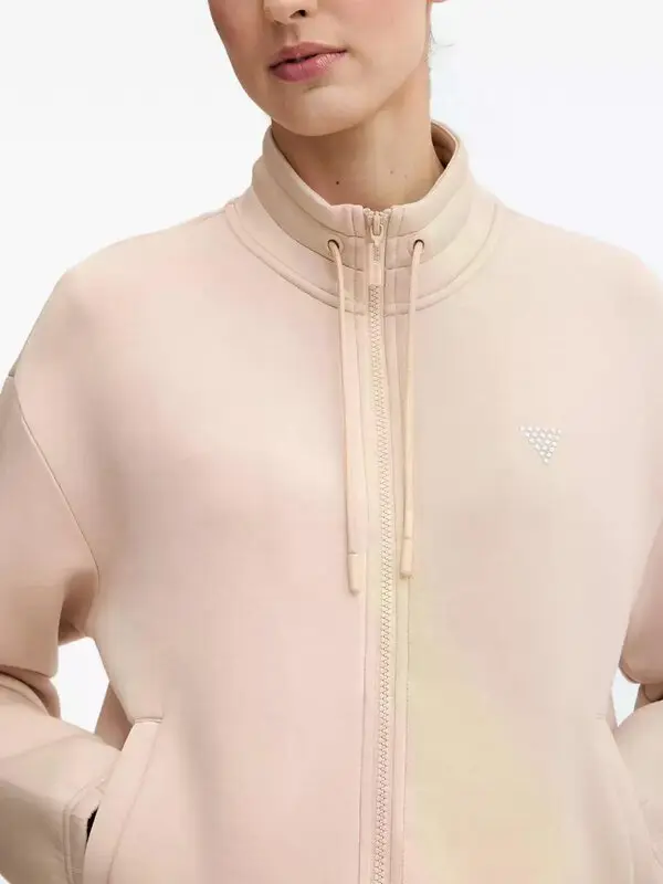 Guess Zip-up Sweatshirt With Embellished Logo