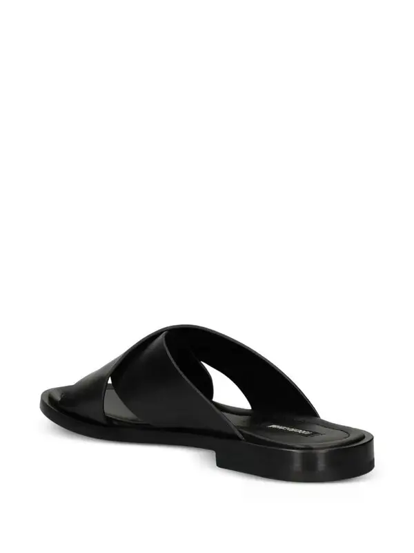 Roberto Cavalli Mirror Snake Logo Flat Sandals
