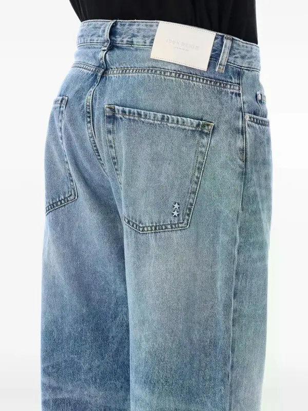 ICON DENIM LOS ANGELES Star Embroidered Washed Jeans