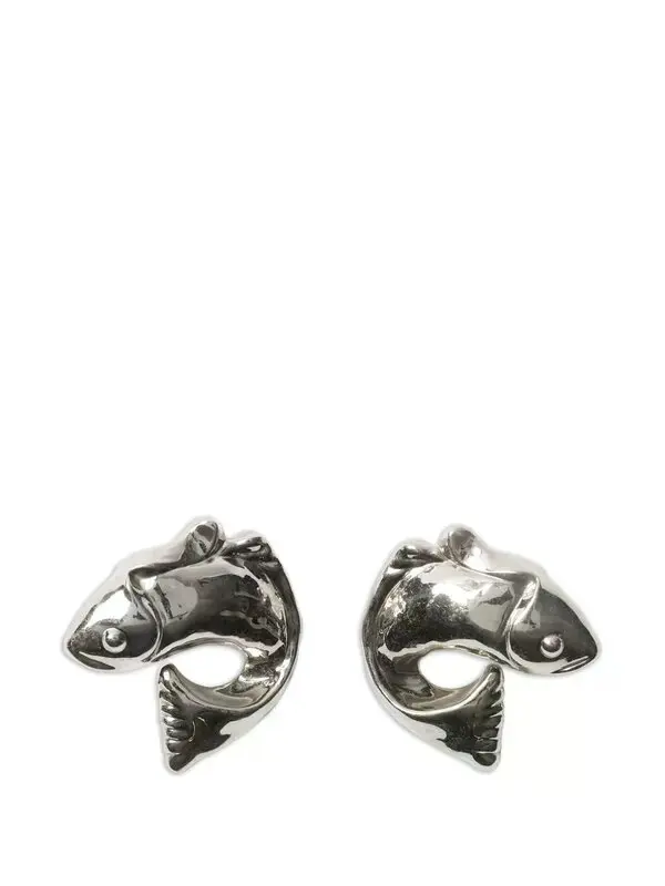 Jacquemus The Poisson" Sculpted Fish Earrings - Silver