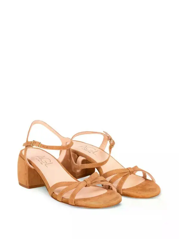 Agl Leather Heeled Sandals - Neutrals