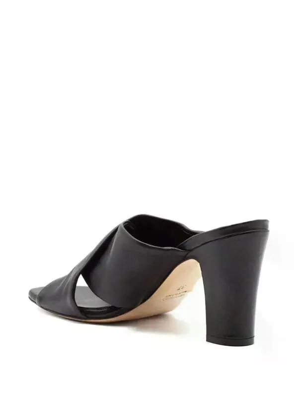 JULIE DEE Crisscross Strap Block Heel Sandals