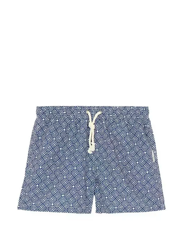 GASSA D AMANTE Furore Swim Shorts With Geometric Print - Blue