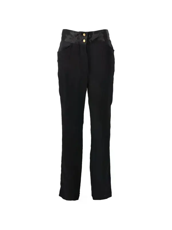 HEIMSTONE VINTAGE Button-detail High-waisted Trousers - Black