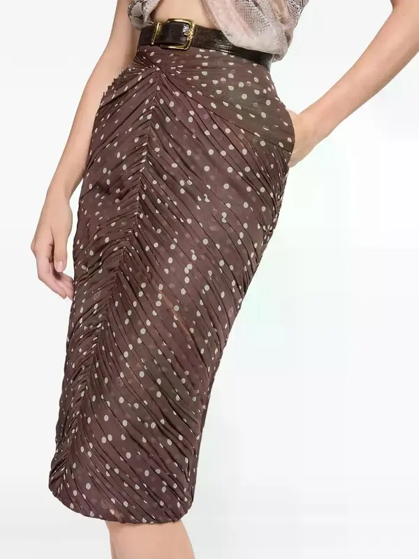 Elie Saab Polka-dot Midi Skirt