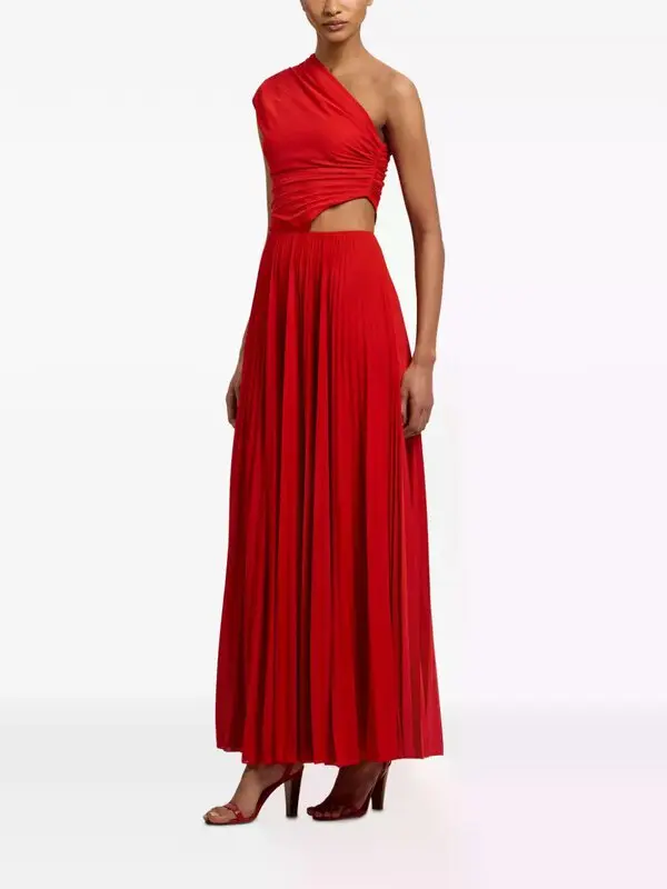 Ralph Lauren Holin Pleated Jersey Evening Dress - Bright Red