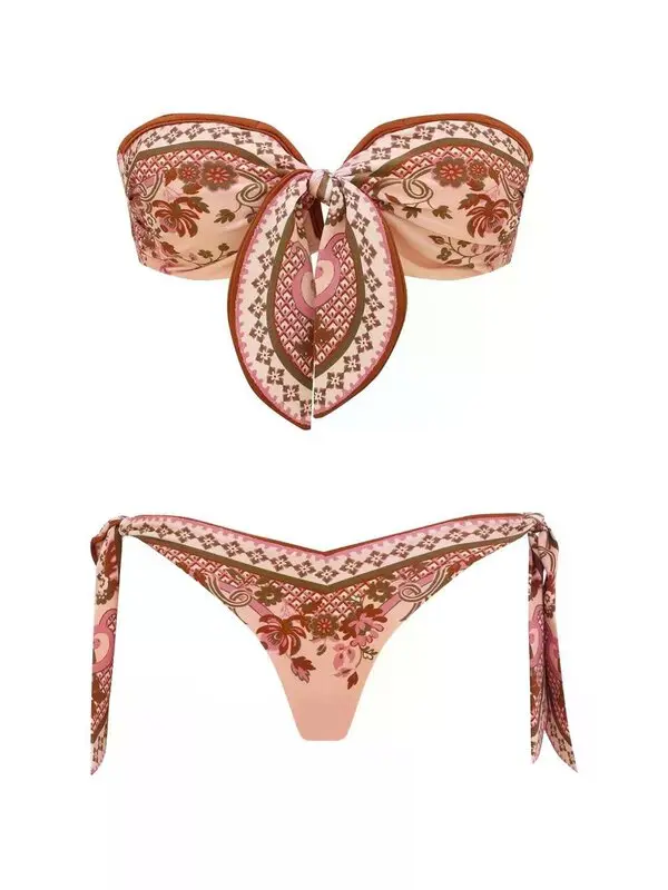Zimmermann Aster Scarf Tie Bikini Top - Pink