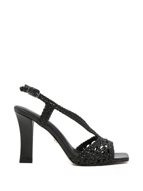 Lola Cruz Tàbata Braided-leather Slingback Sandals - Black