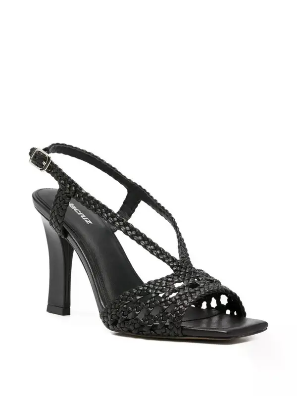 Lola Cruz Tàbata Braided-leather Slingback Sandals - Black