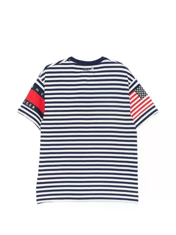 Tommy Hilfiger Horizontal-stripe Logo-print T-shirt