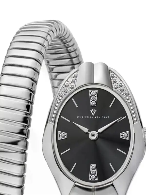 CHRISTIAN VAN SANT Naga Crystal-embellished Stainless Steel Watch - Black