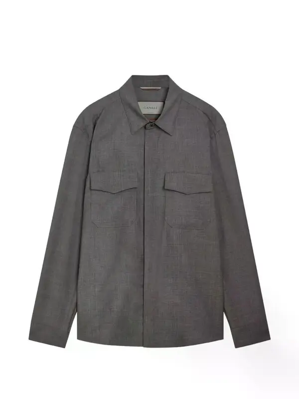 Canali Flap-pocket Overshirt - Grey
