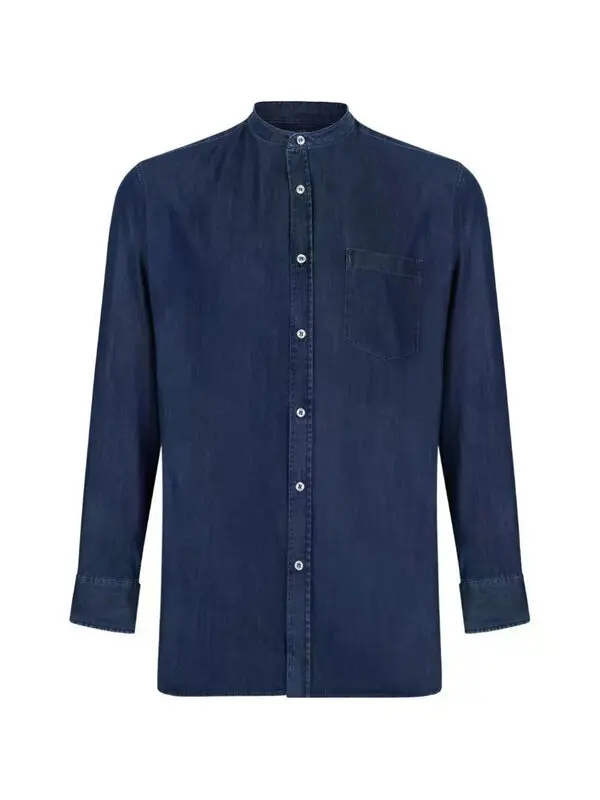 Paul & Shark Mandarin-collar Chest-pocket Shirt
