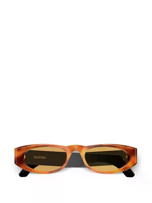 Valentino Garavani Vlogo Oval-frame Sunglasses - Brown