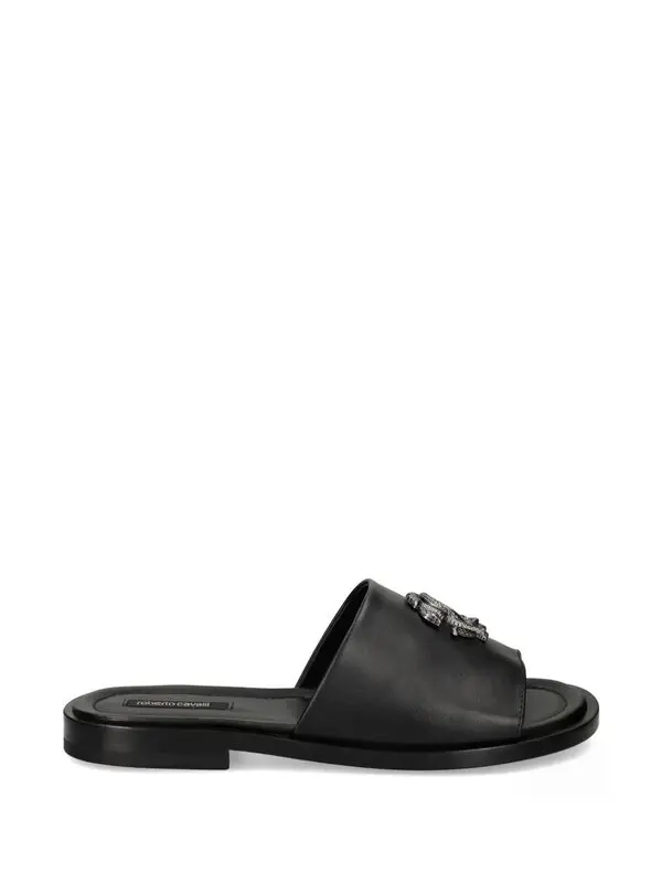 Roberto Cavalli Monogram-appliqué Flat Sandals