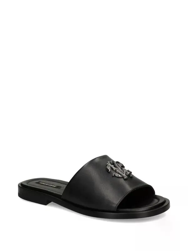 Roberto Cavalli Monogram-appliqué Flat Sandals