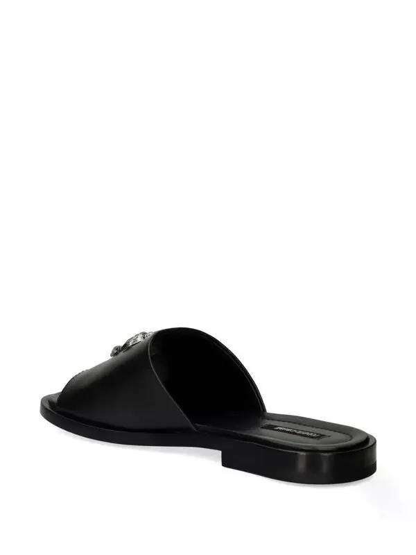 Roberto Cavalli Monogram-appliqué Flat Sandals