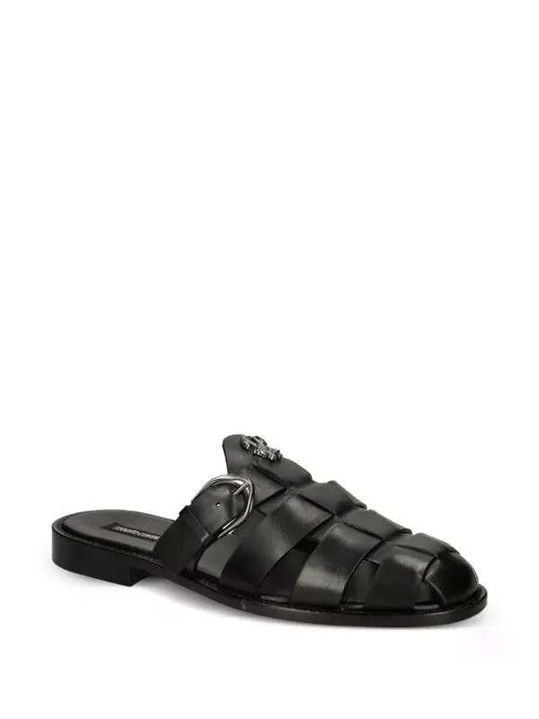 Roberto Cavalli Logo-appliqué Caged Sandals - Black