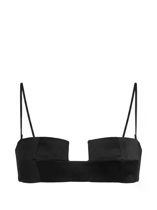 Bevza Square-cut Spaghetti Strap Top - Black