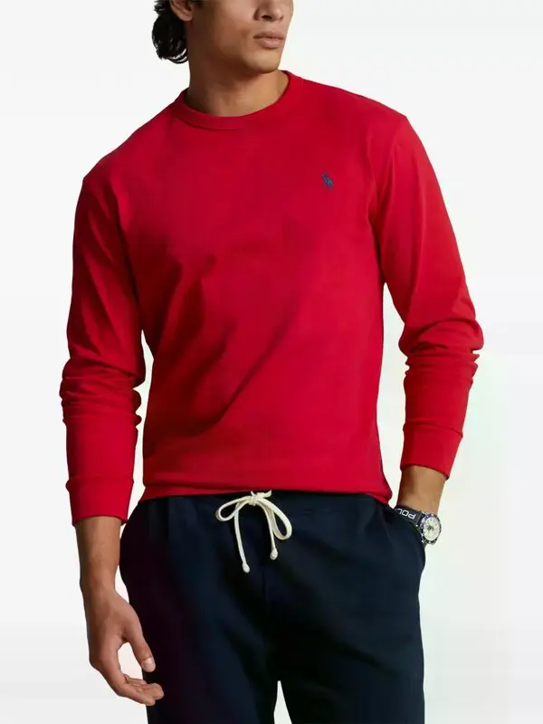 Polo Ralph Lauren Embroidered-logo Long-sleeve T-shirt - Red