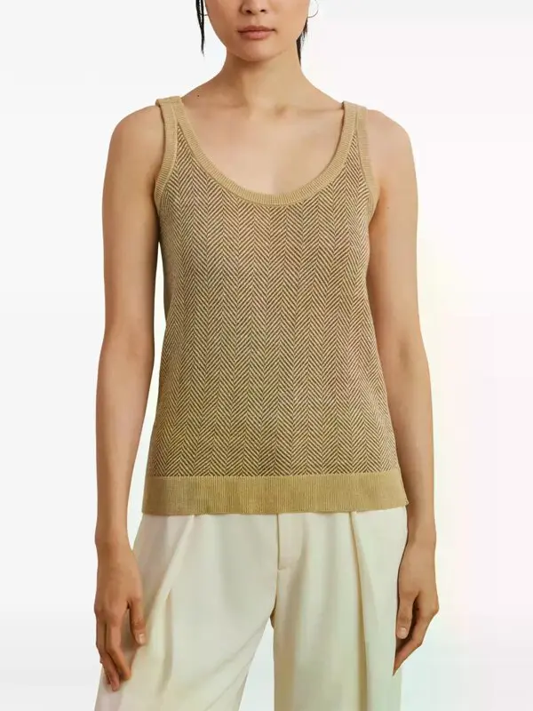 Ralph Lauren Herringbone Knit Sleeveless Top