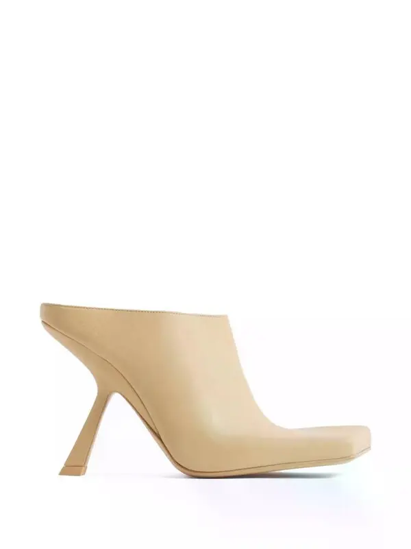 MUGLER Square-toe Leather Mules