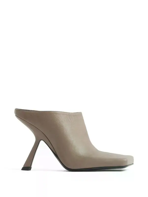 MUGLER Square-toe Leather Mules With Stiletto Heel