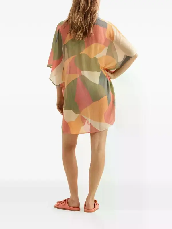 ERES Nuance Kaftan With Graphic Print And Knotted Front