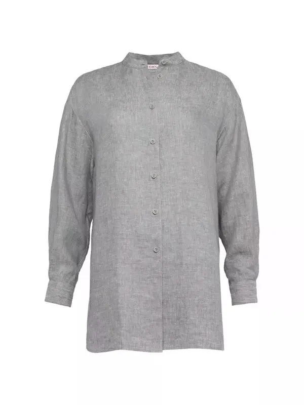ERES Band-collar Shirt With Button Fastening - Grey