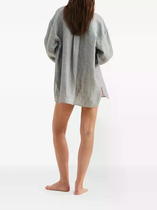 ERES Band-collar Shirt With Button Fastening - Grey