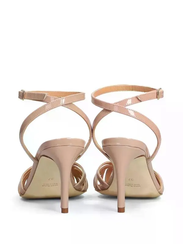 THE SELLER Patent Finish Caged Sandals With Buckle-fastening Ankle Strap