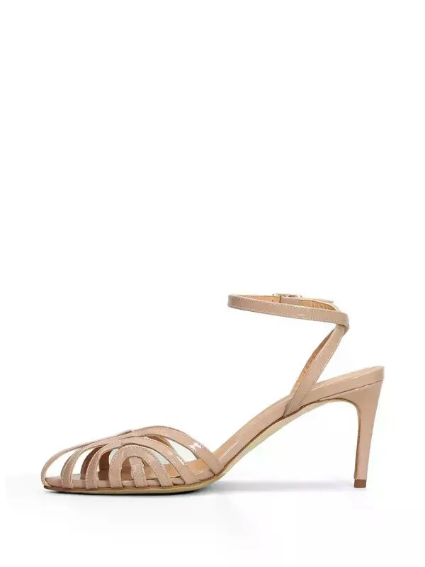 THE SELLER Patent Finish Caged Sandals With Buckle-fastening Ankle Strap