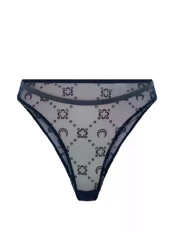 MARINE SERRE Moonogram Mesh Thong - Blue