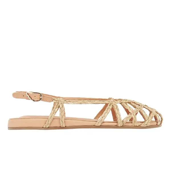 ANCIENT GREEK SANDALS Kardia Raffia Slingback Ballerina - Natural