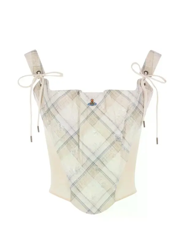 VIVIENNE WESTWOOD Check-print Distressed Top - Neutrals