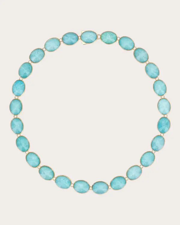 NANIS ITALIAN JEWELS Amazonite Doublet Small Anice Boules Necklace - Blue