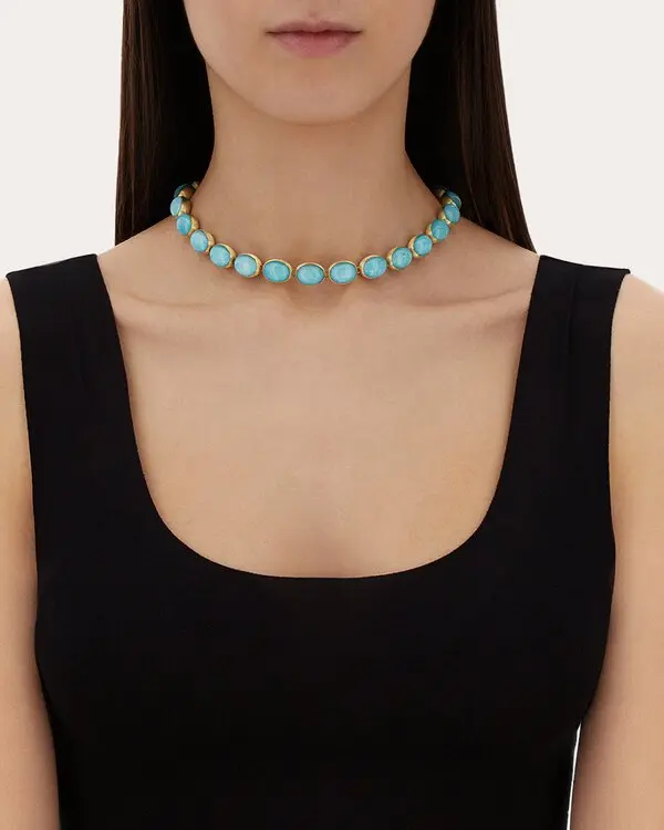 NANIS ITALIAN JEWELS Amazonite Doublet Small Anice Boules Necklace
