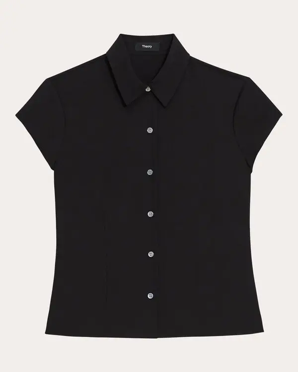 Theory Silk Cap-sleeve Shirt