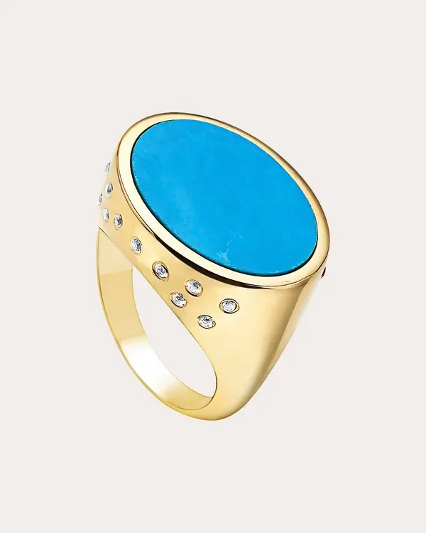 PREETI SANDHU 14k Gold-plated Turquoise And Sapphire Ring - Blue